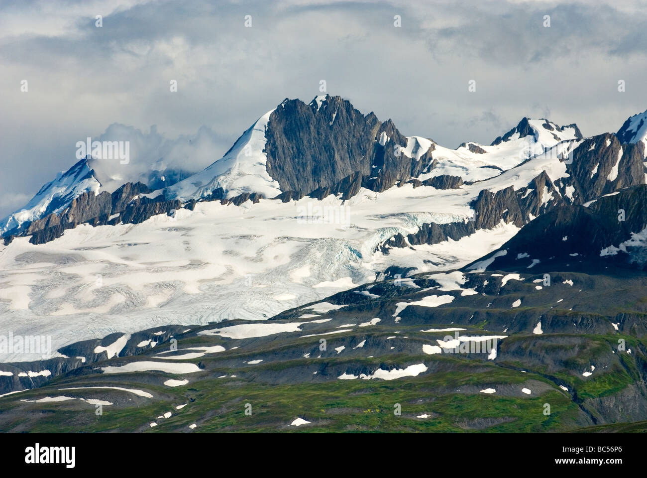 Peaks of the Chugach Mountains near Thompson Pass Alaska USA Stock ...