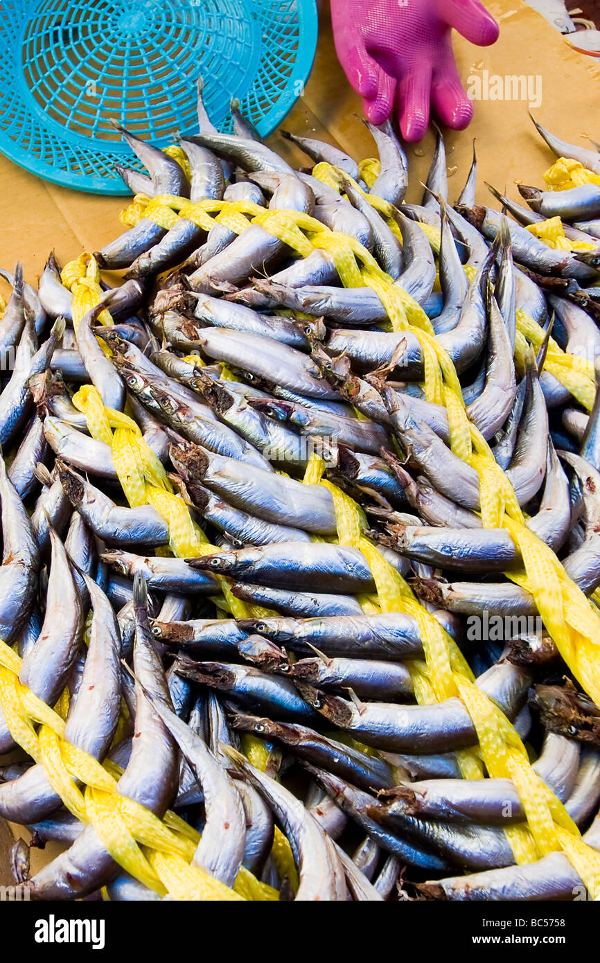 Bound fish are colorfully display at a food market in Korea Stock Photo ...