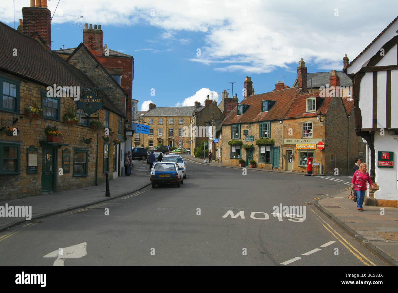 Traditional architecture at The Green in Sherborne, Dorset, England, UK ...