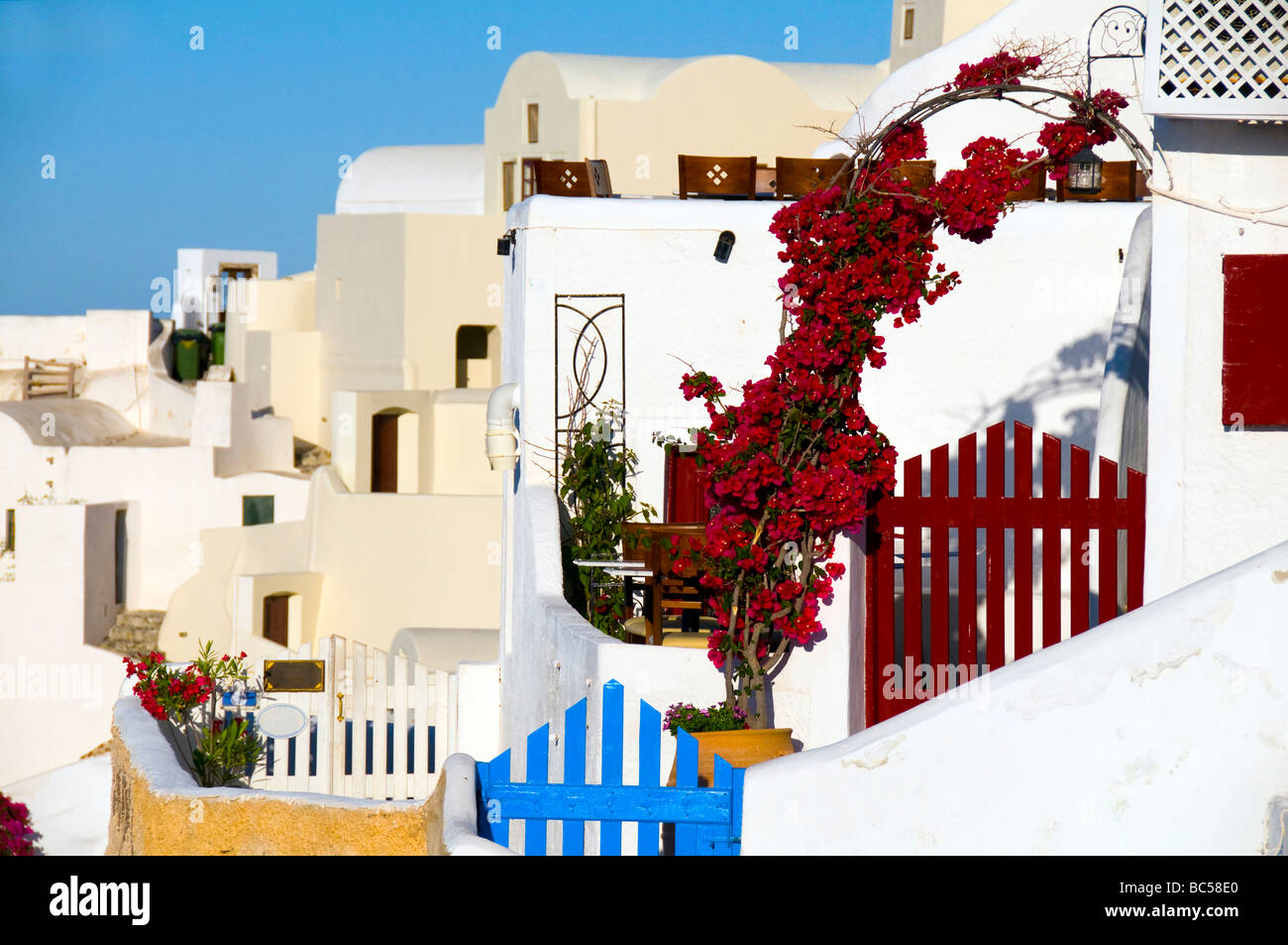classic greek island architecture of whitewashed buildings in oia ...