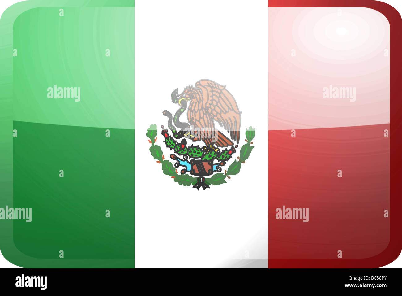 Flag of Mexico national country symbol illustration glossy button icon ...