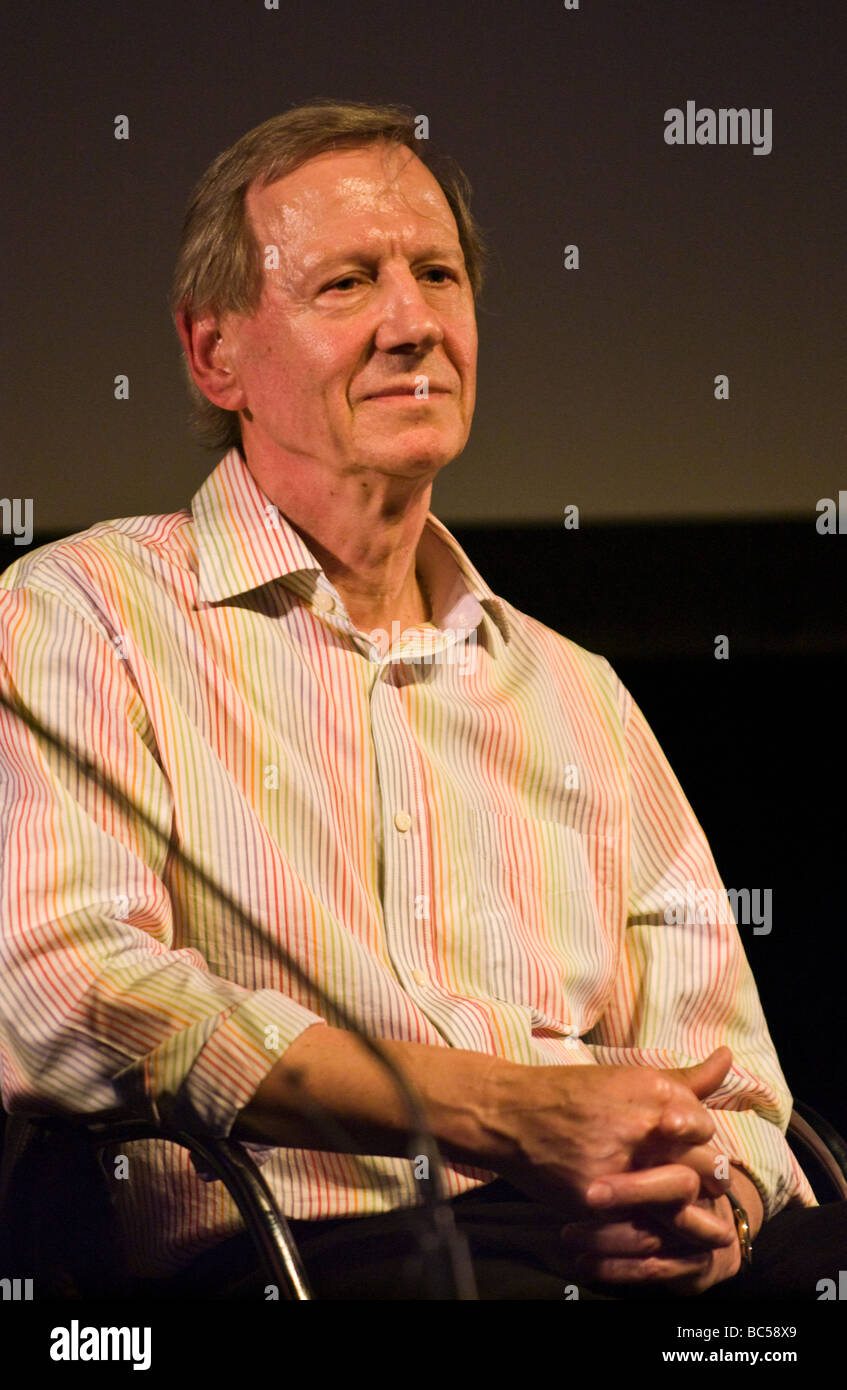 Anthony Giddens British sociologist in a climate change debate at Hay ...