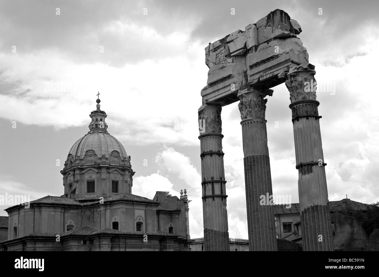 Rome roman forum in Black and White Stock Photos & Images - Alamy