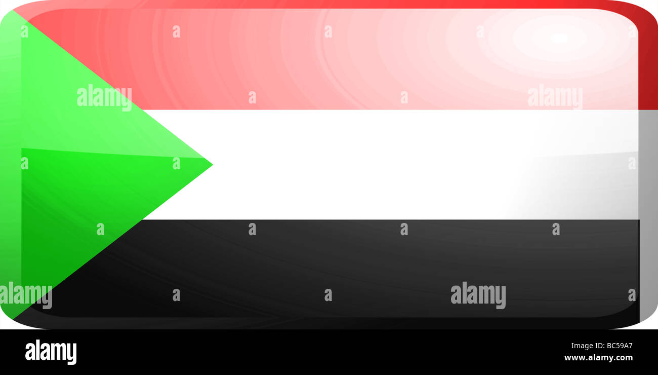 Flag of Sudan national country symbol illustration glossy button icon ...