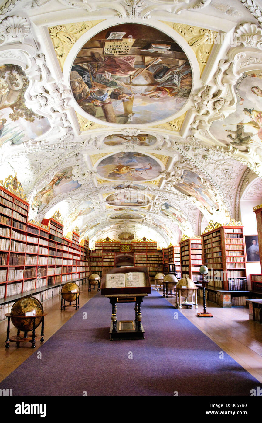 Interior of the Theological Hall of the Strahov Library, Prague, Czech ...