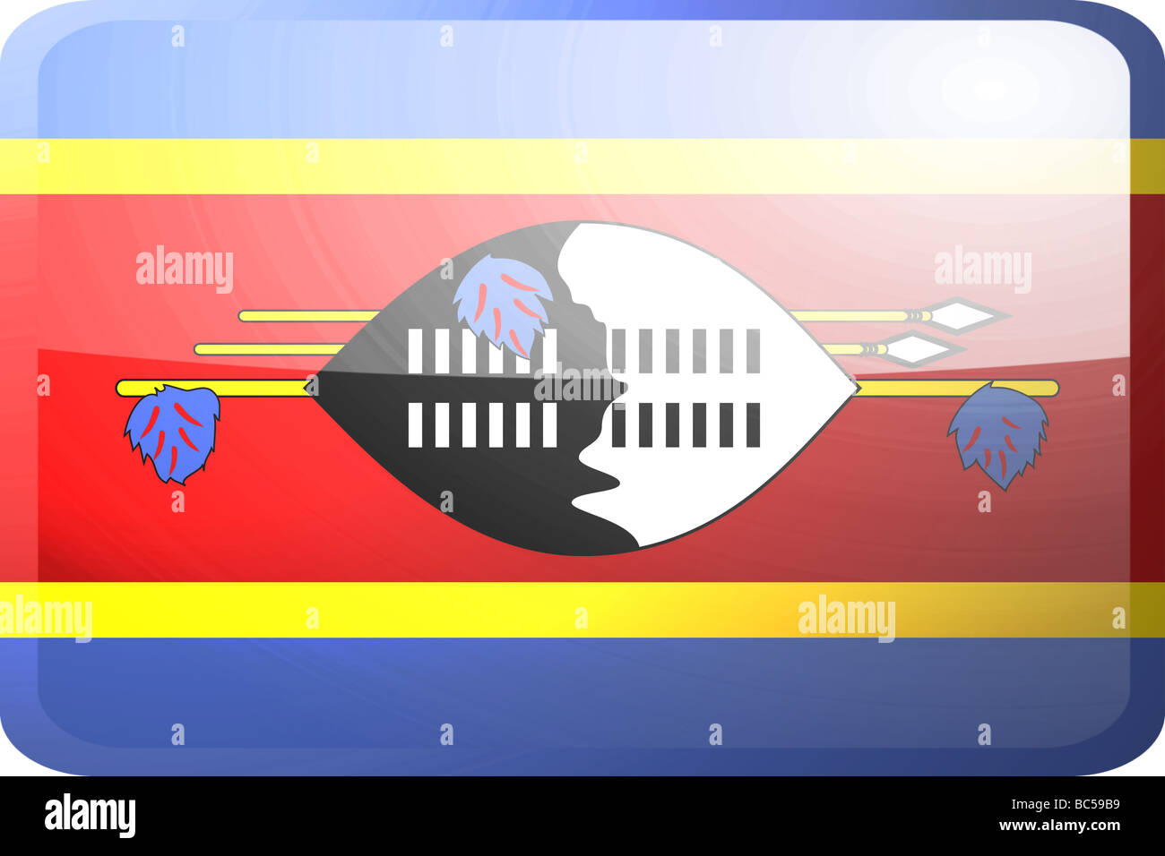 Flag of Swaziland national country symbol illustration glossy button ...