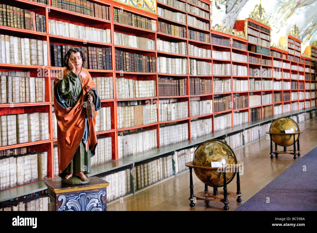 Shelves of old books in the Theological Hall of the historic Strahov ...