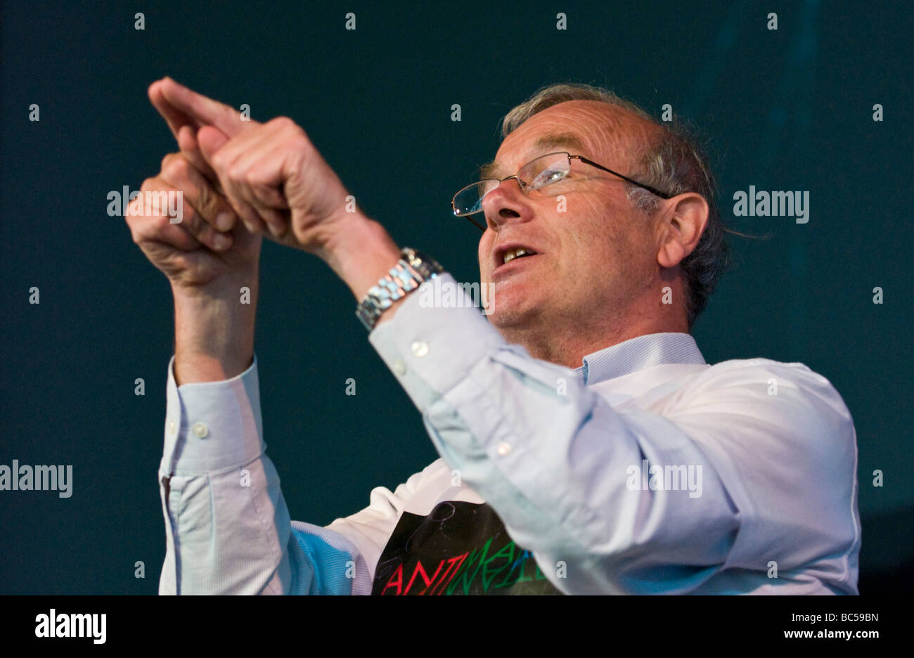Particle physicist Professor Frank Close pictured on stage talking ...