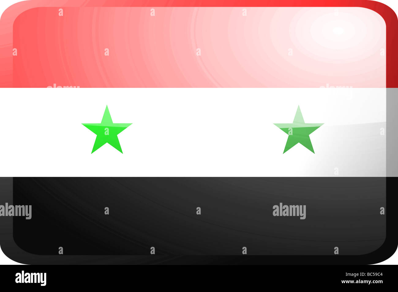 Flag of Syria national country symbol illustration glossy button icon ...