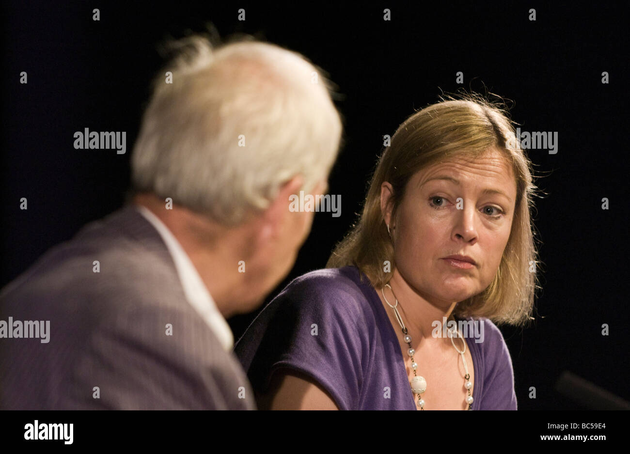Gillian Tett financial journalist and author pictured at Hay Festival ...