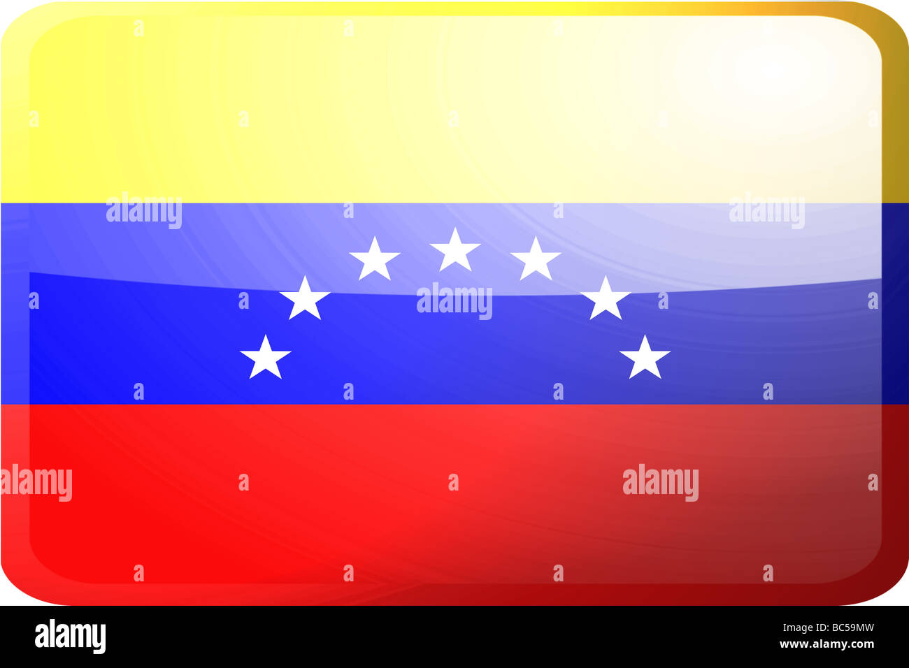 Flag of Venezuela national country symbol illustration glossy button ...