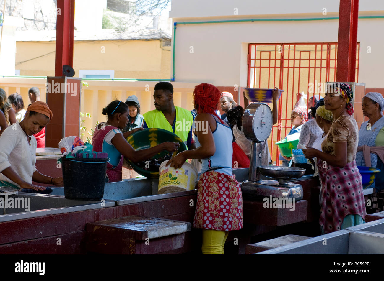 Fish market in San Vincente Mindelo Cabo Verde Africa Stock Photo - Alamy