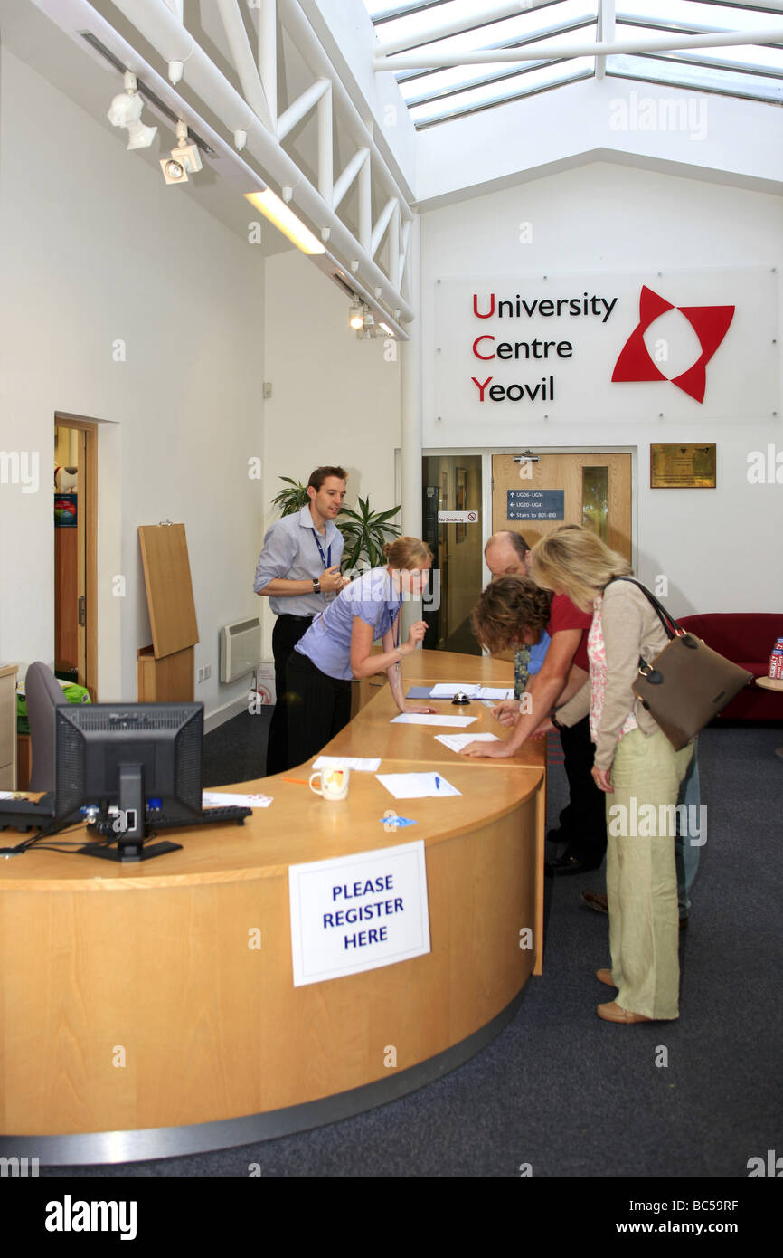 University centre Yeovil reception area Stock Photo - Alamy