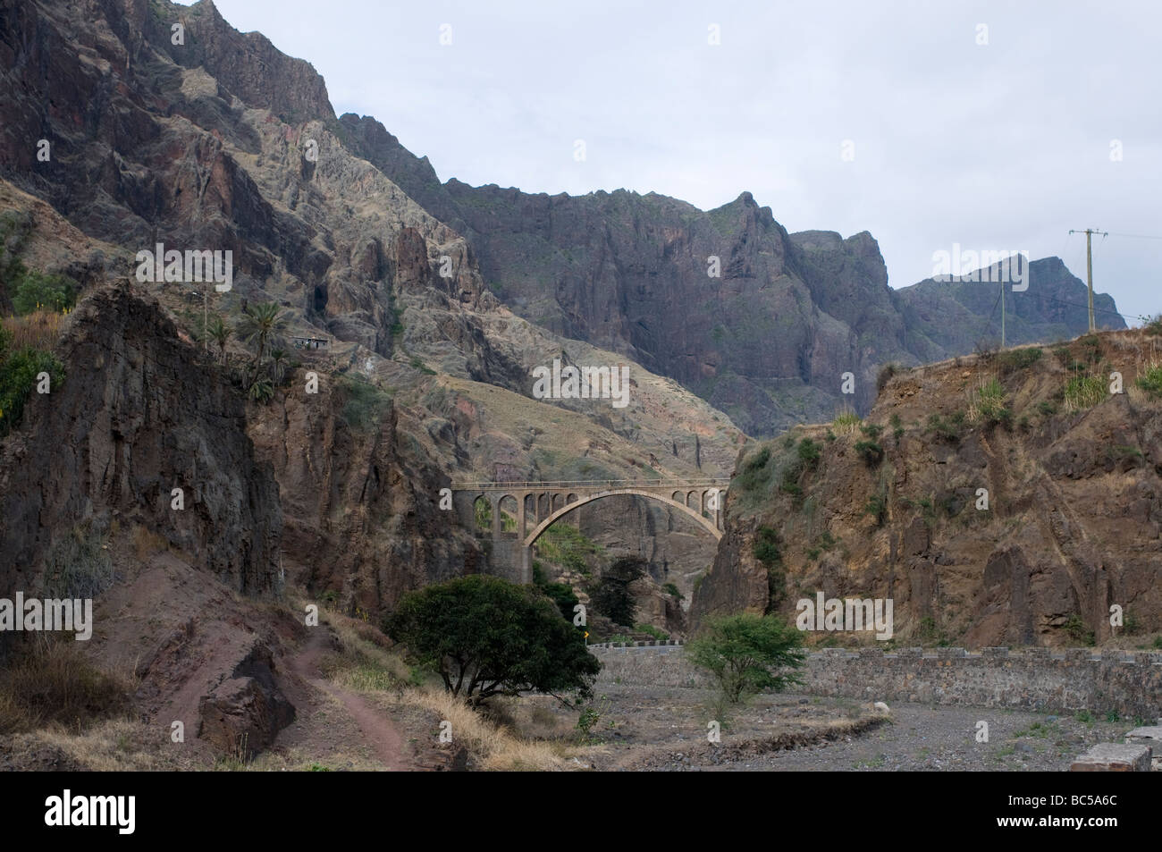 Bridge in valley San Antao Cabo Verde Africa Stock Photo - Alamy