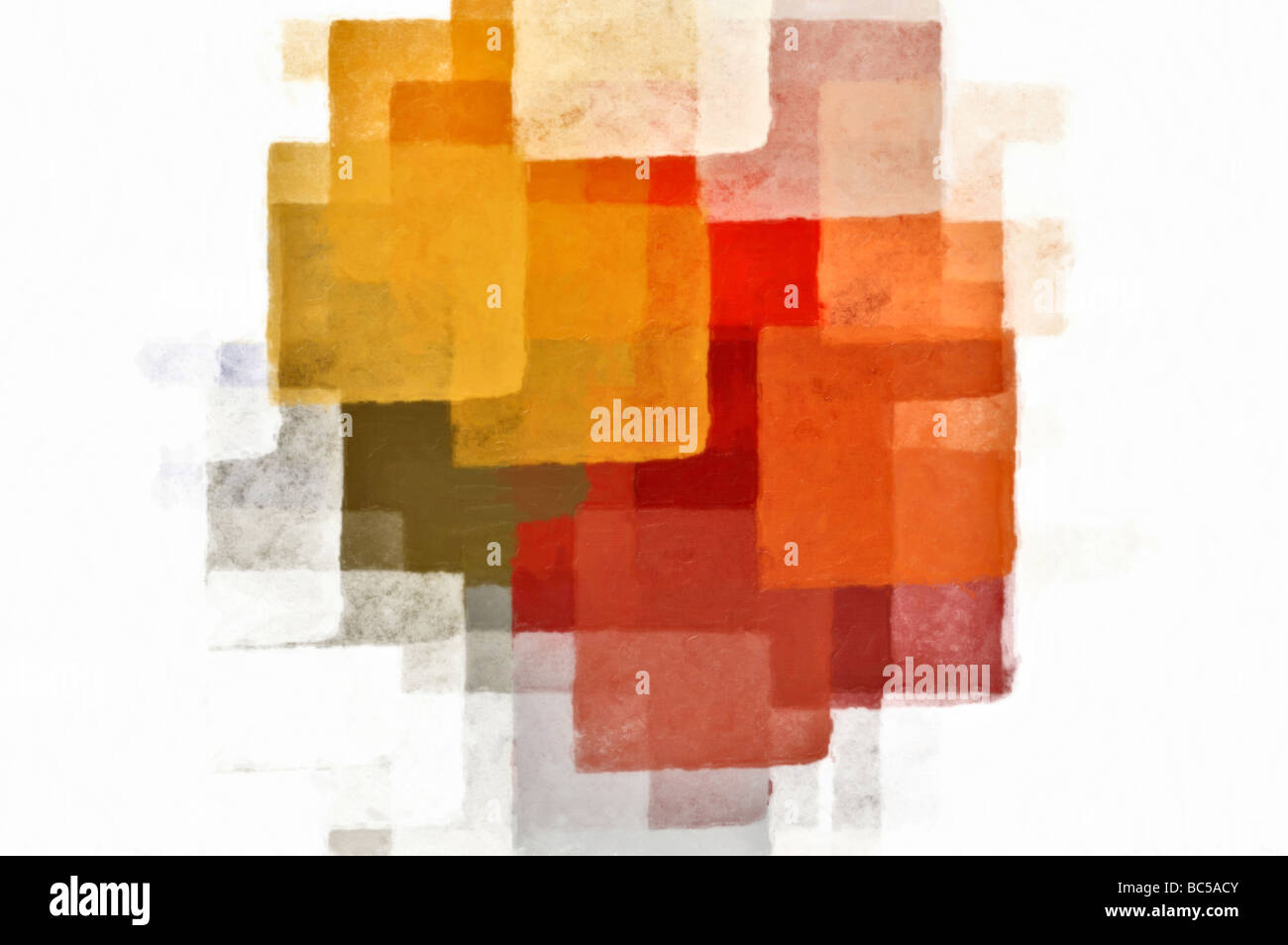 Squares on white background. Minimal brush paint illustration Stock ...