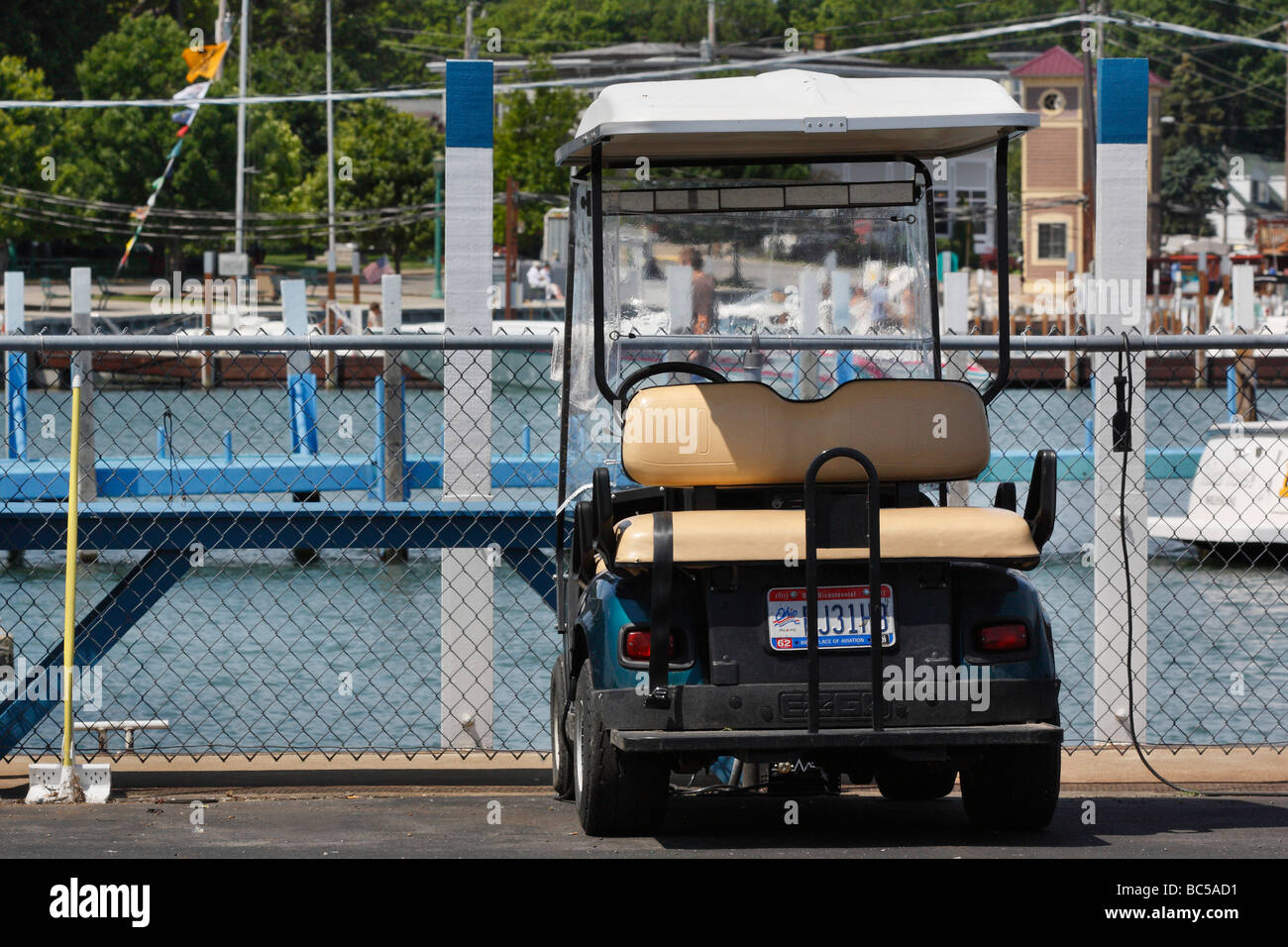 Lake Erie island Put in Bay in Ohio USA US a boat berthage Great Lakes ...