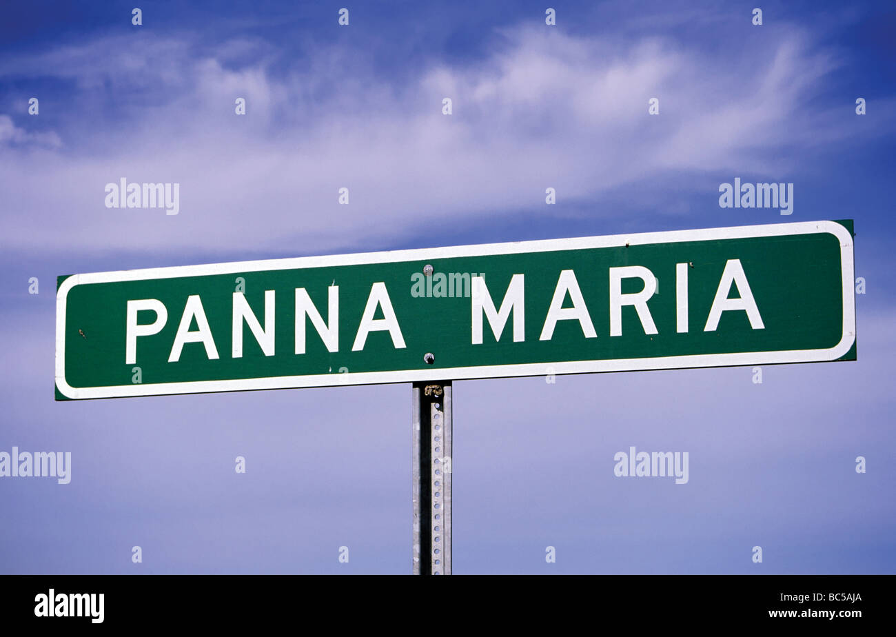 Road sign at Panna Maria the oldest Polish settlement in America near ...