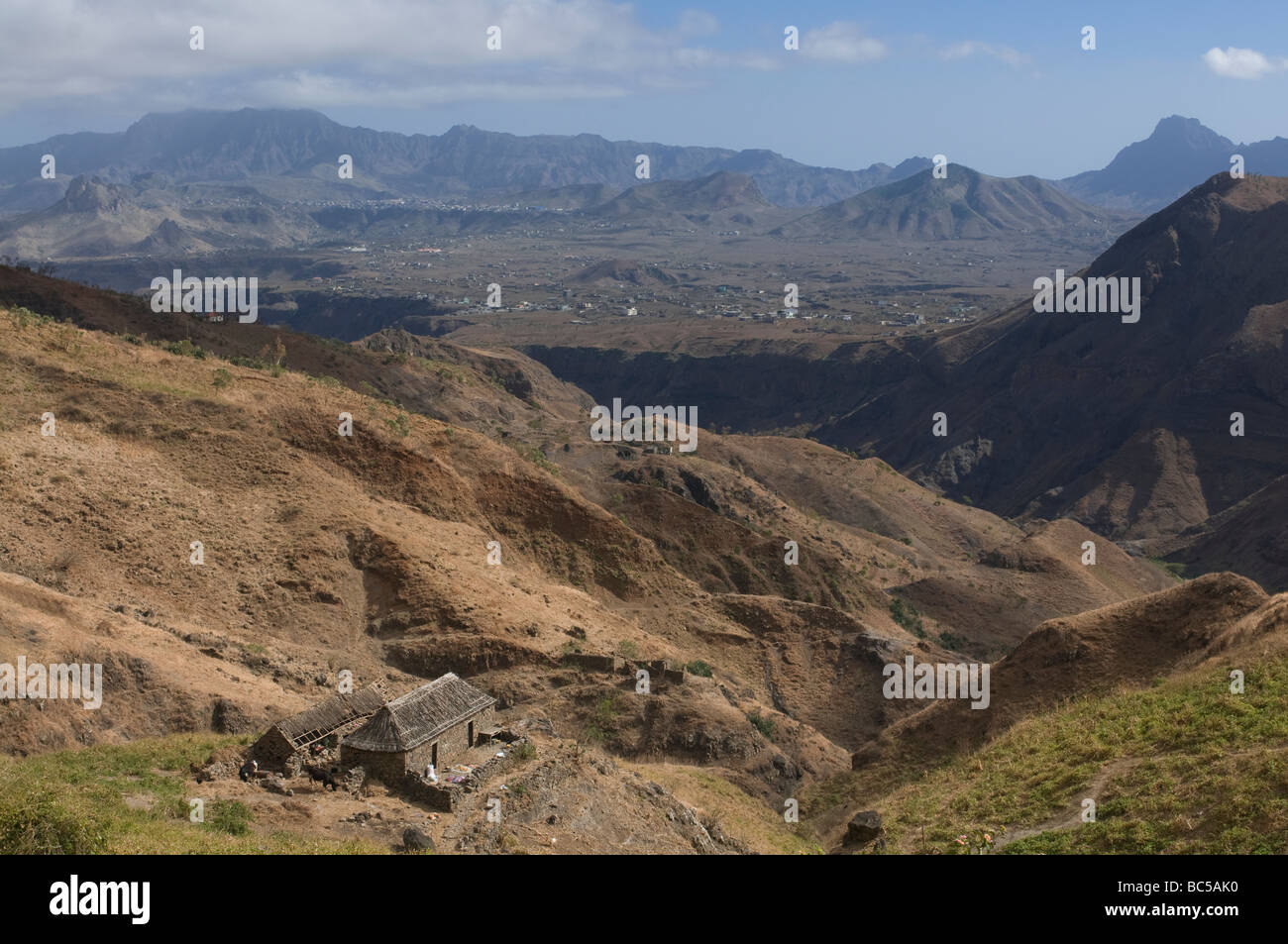 Rock mountain and vulcanic landscape Santiago Cabo Verde Africa Stock ...