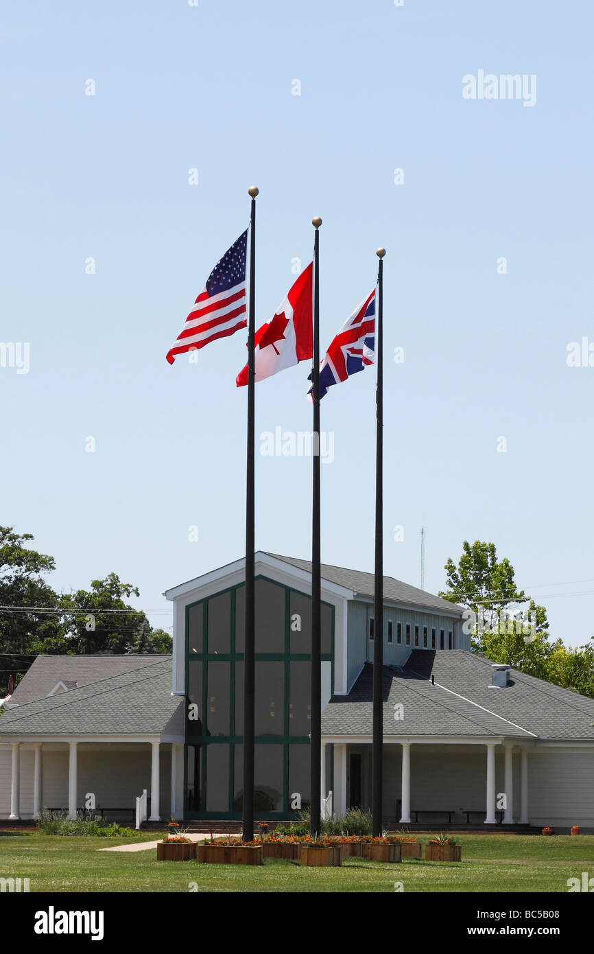 Put in Bay Ohio OH United States flags US British Canadian on a ...