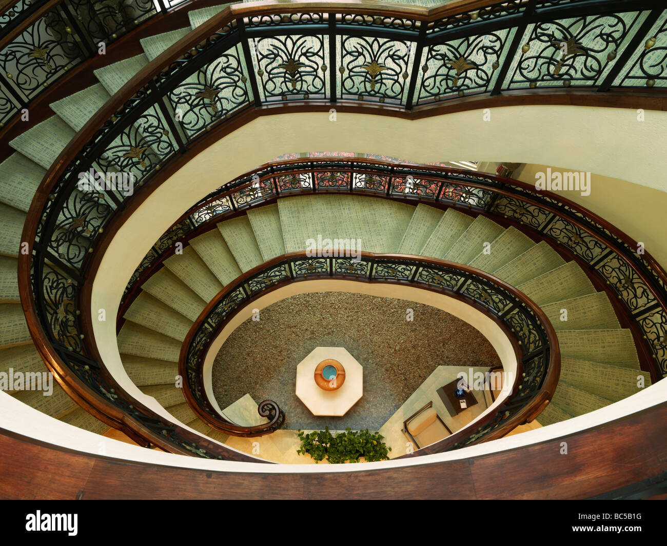 Stairs spiral interior banister hi-res stock photography and images - Alamy