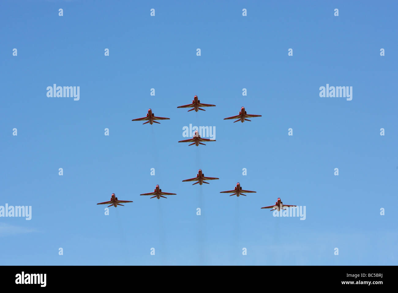 Red Arrows in Typhoon formation in the UK, June 2006 Stock Photo - Alamy