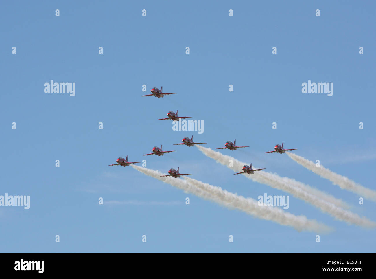 Red Arrows in Concorde formation in the UK, June 2006 Stock Photo - Alamy