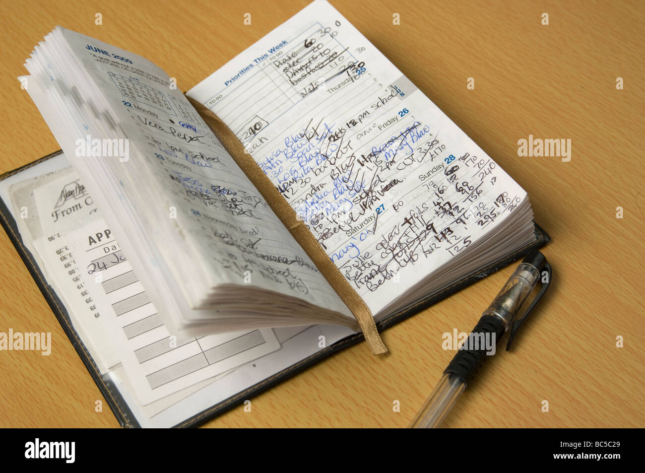 Diary planner hi-res stock photography and images - Alamy