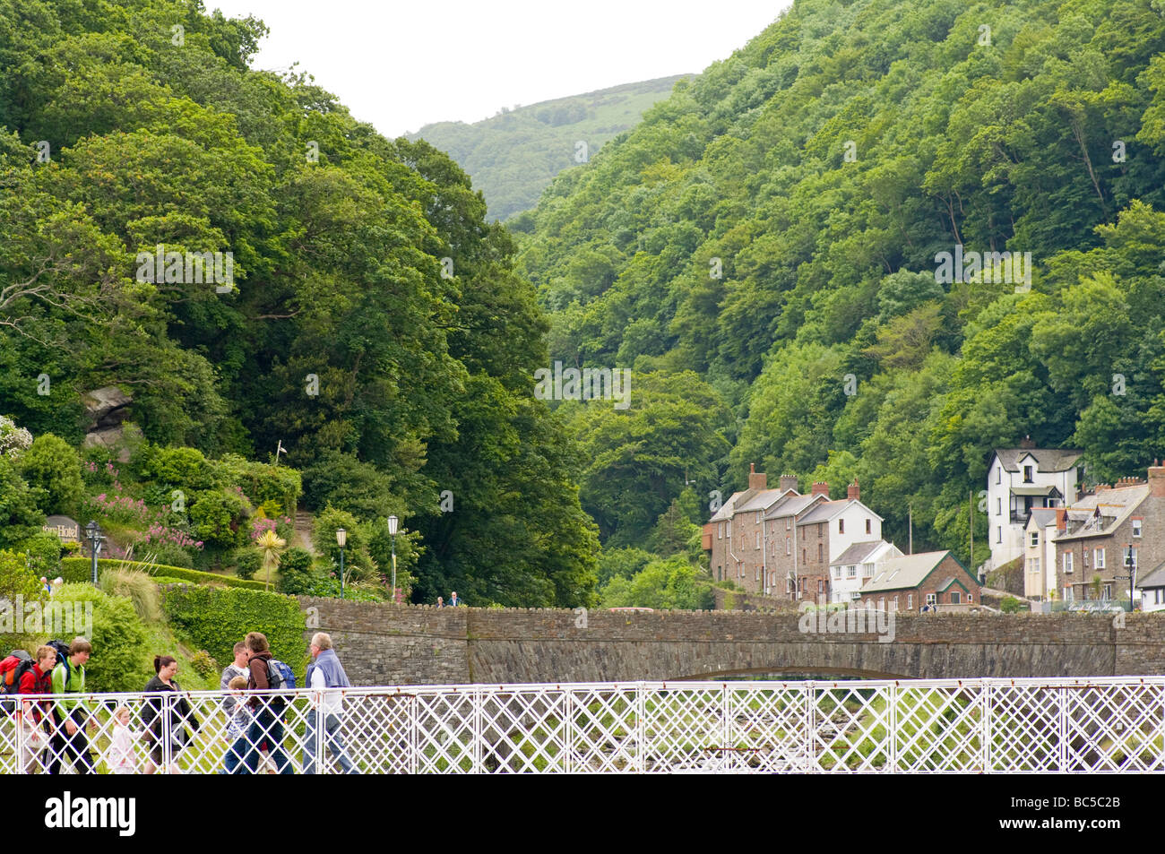 View Up The East Lyn River Gorge From Lynmouth North Devon England ...