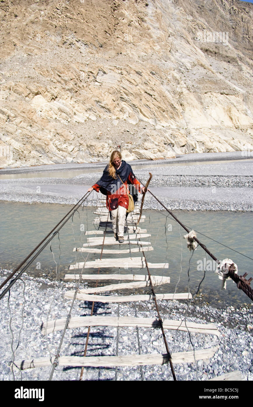Pakistan hunza river crossing hi-res stock photography and images - Alamy