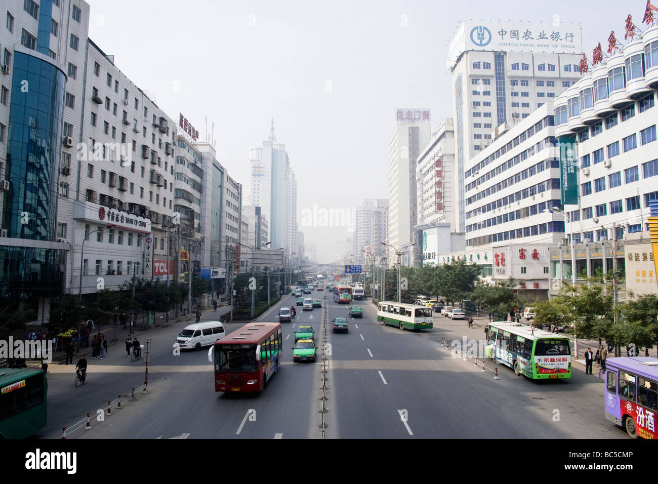 Main street in Lanzhou, China, one of the most polluted cities in te world Stock Photo - Alamy