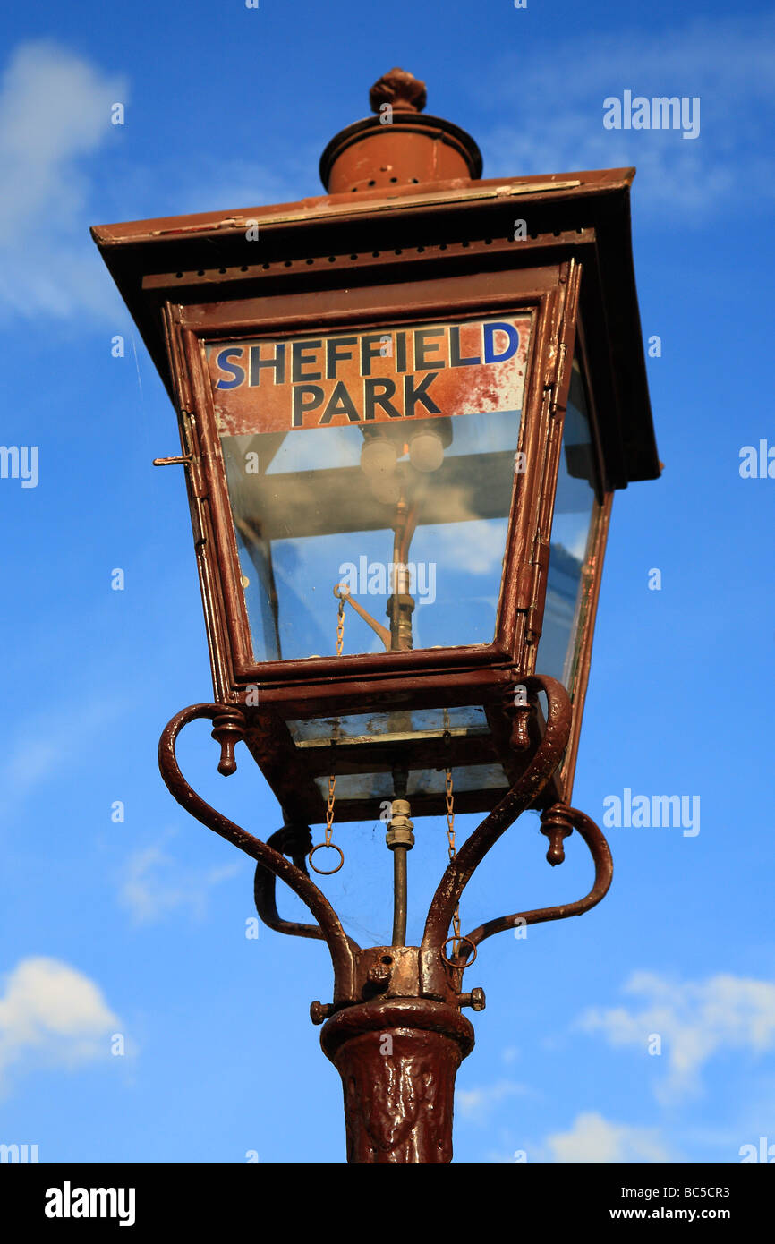 Lamp in the Bluebell railway station Sussex England Stock Photo - Alamy