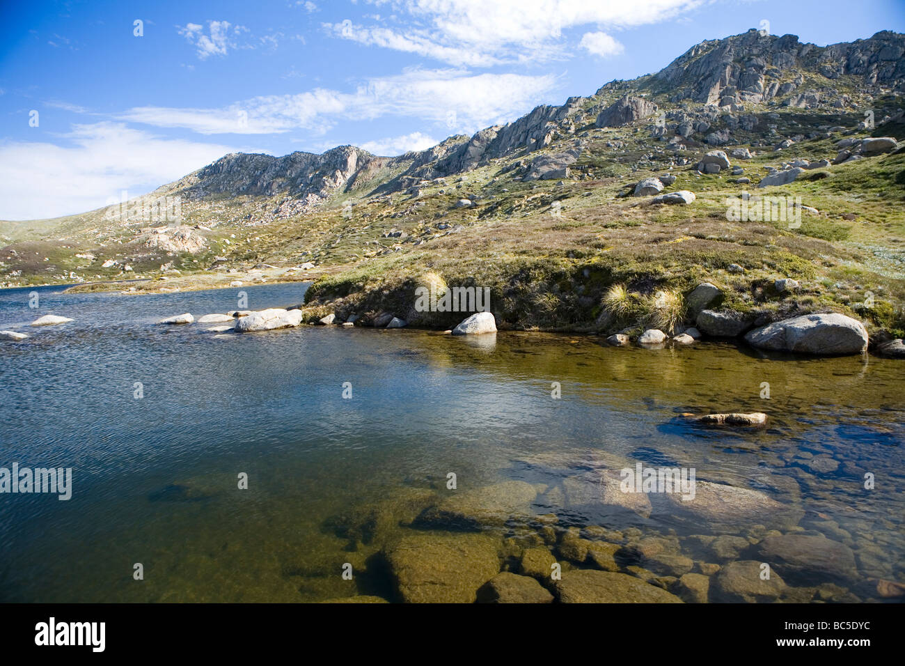 Lake Albina below Mount Townsend, Australia's second highest mountain ...