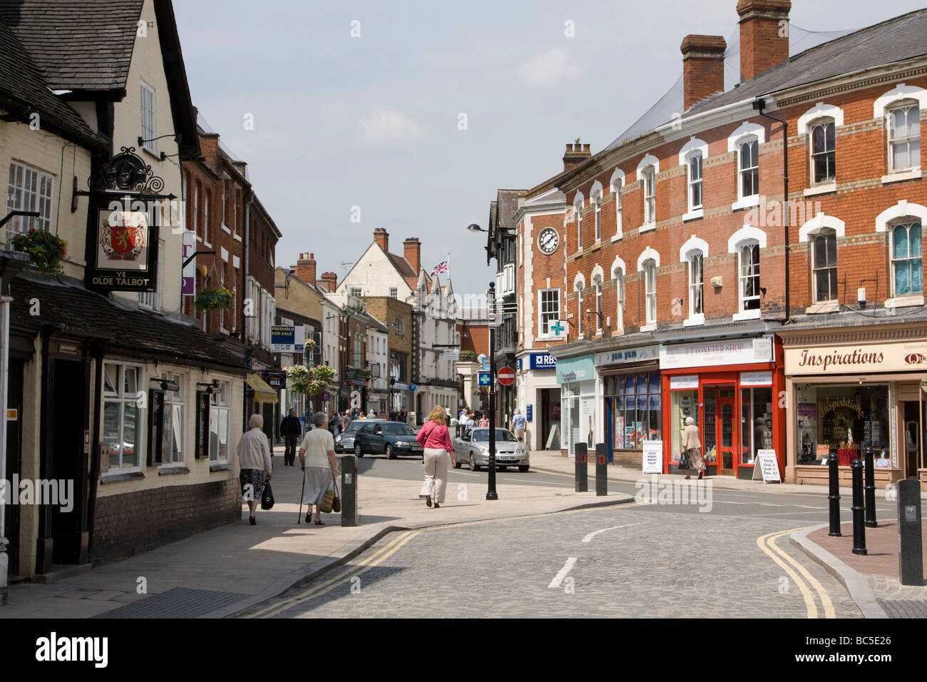 Uttoxeter market town centre high street Staffordshire england uk gb ...
