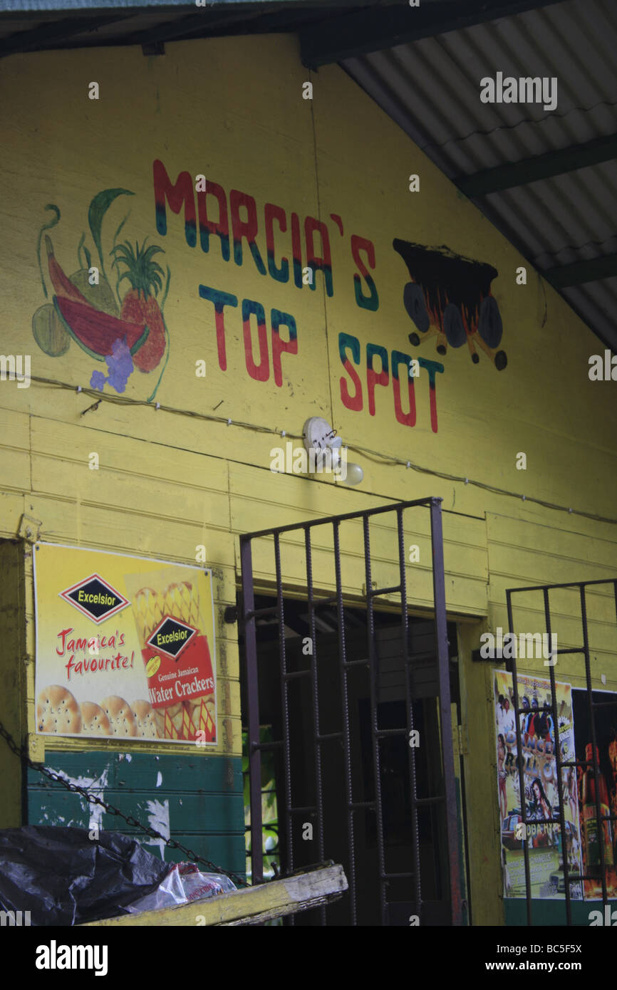 Marcia's Top Spot shop in Middle Quarters, Jamaica Stock Photo - Alamy