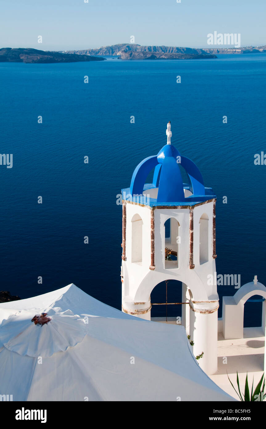 greece greek island santorini church blue dome classic architecture ...