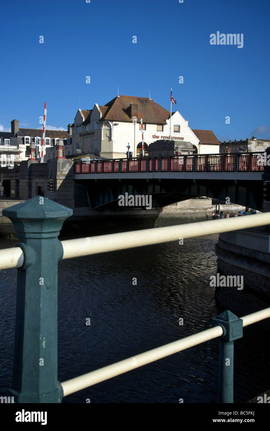 Weymouth Harbour Harbor Dorset UK Quay Lifting Bridge Stock Photo - Alamy