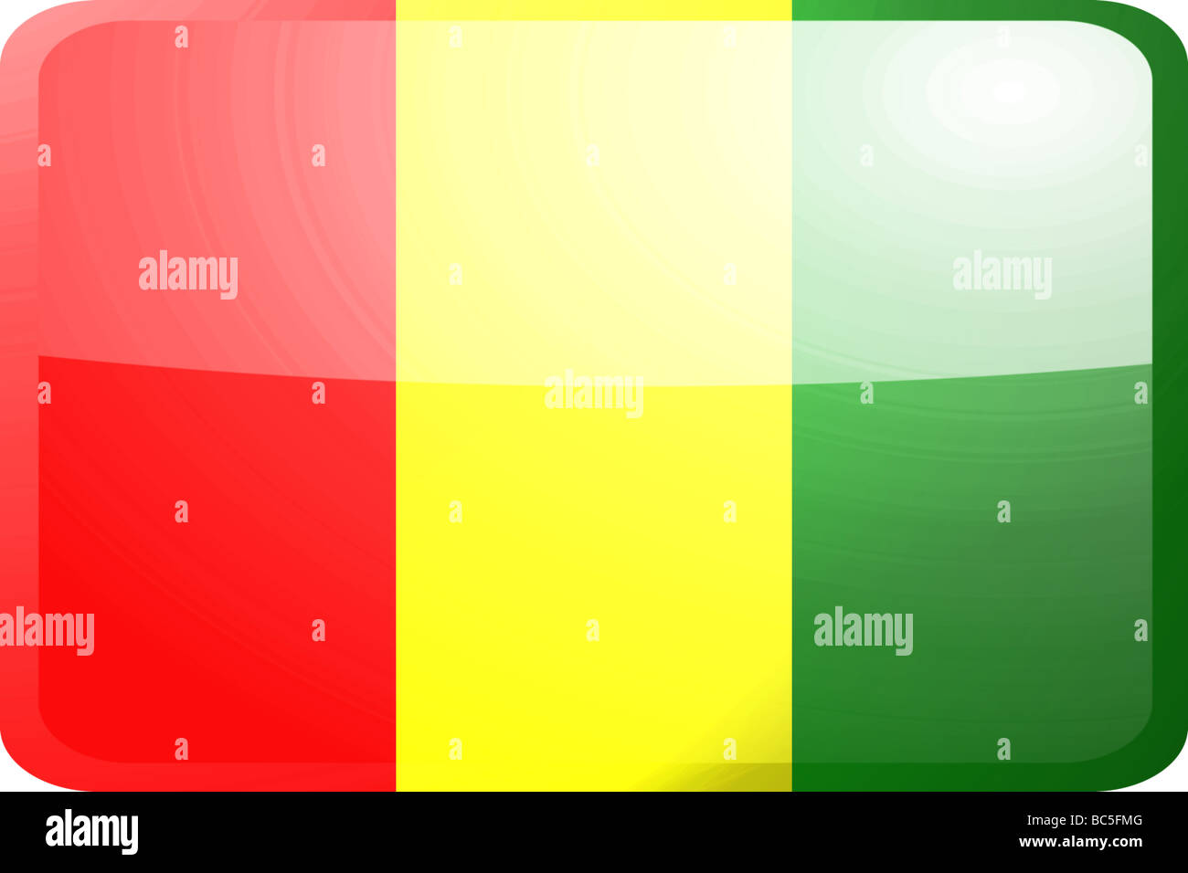 Flag of Guinea national country symbol illustration glossy button icon ...