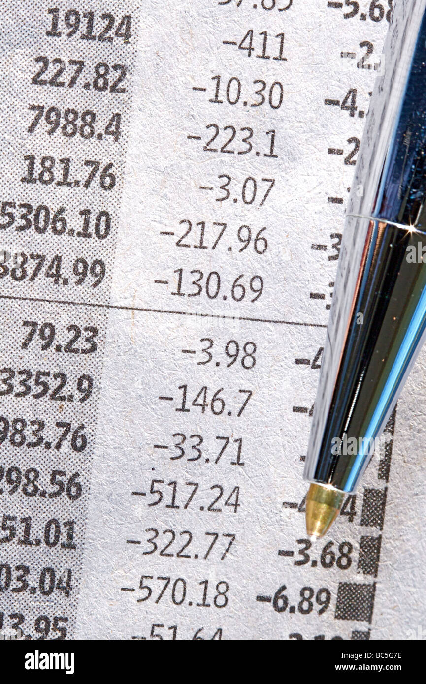 Business finance graphs of a working capitalist Stock Photo - Alamy