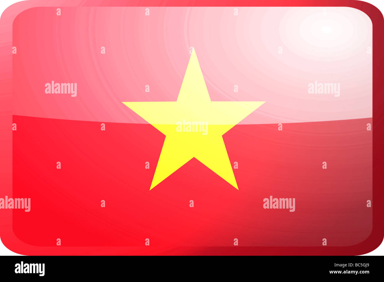 Flag of Vietnam national country symbol illustration glossy button icon ...