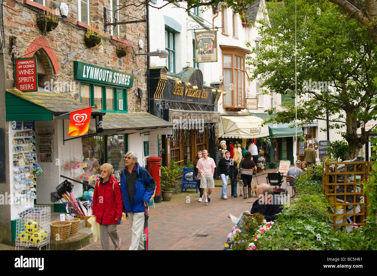 Tourists and Shops In Lynmouth Street Lynmouth North Devon England ...