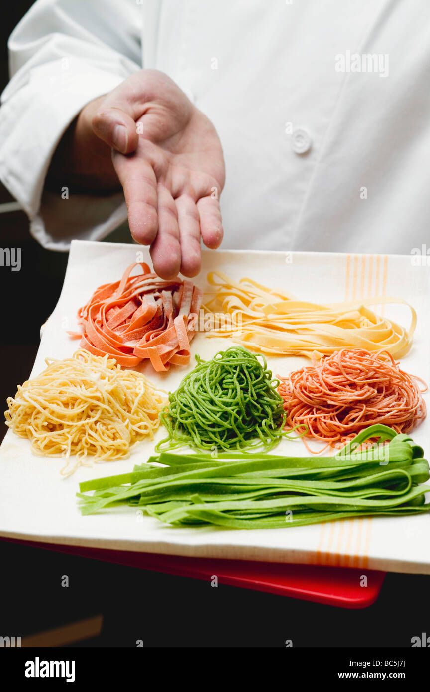 Home-made coloured pasta Stock Photo - Alamy