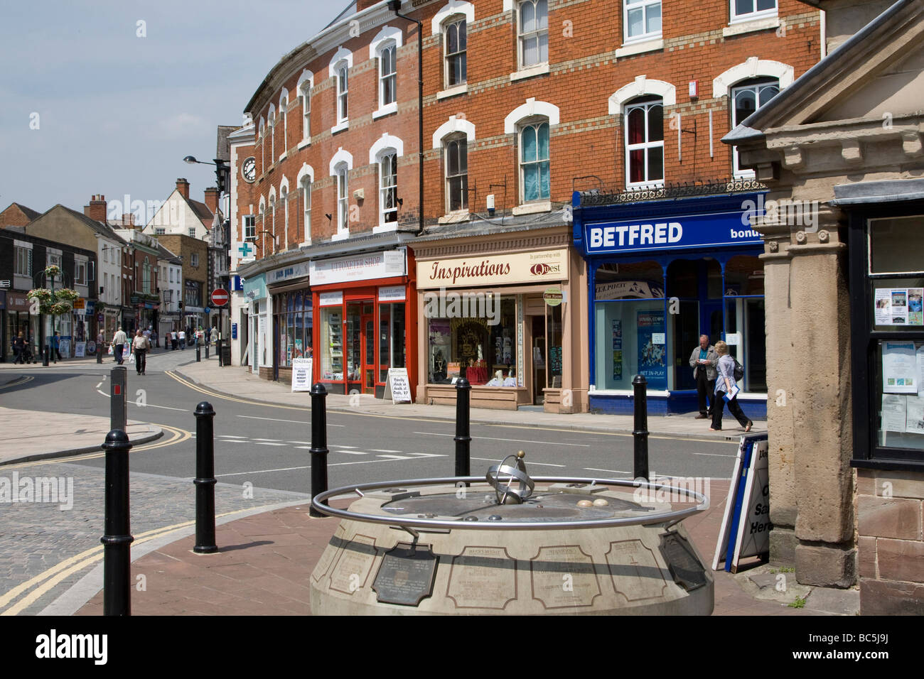 Uttoxeter market town centre high street Staffordshire england uk gb ...
