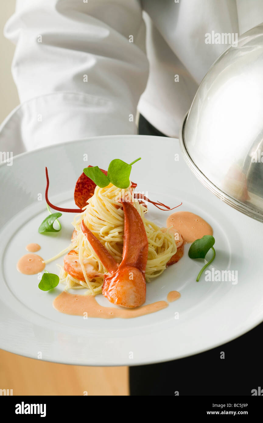 Spaghetti with lobster Stock Photo - Alamy