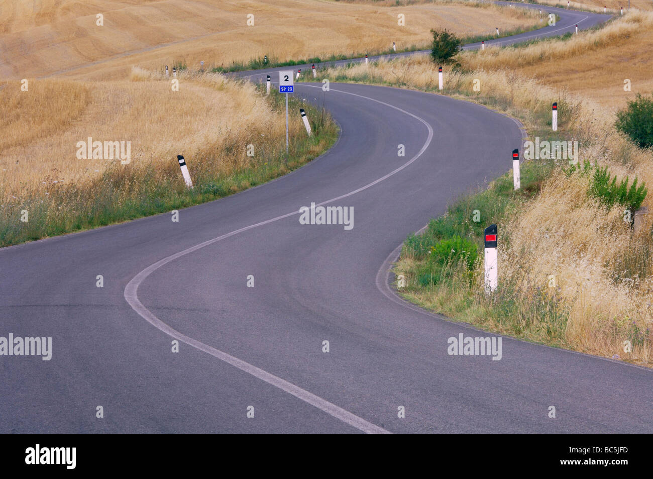 Italy, Tuscany, Road and Field landscape Stock Photo - Alamy