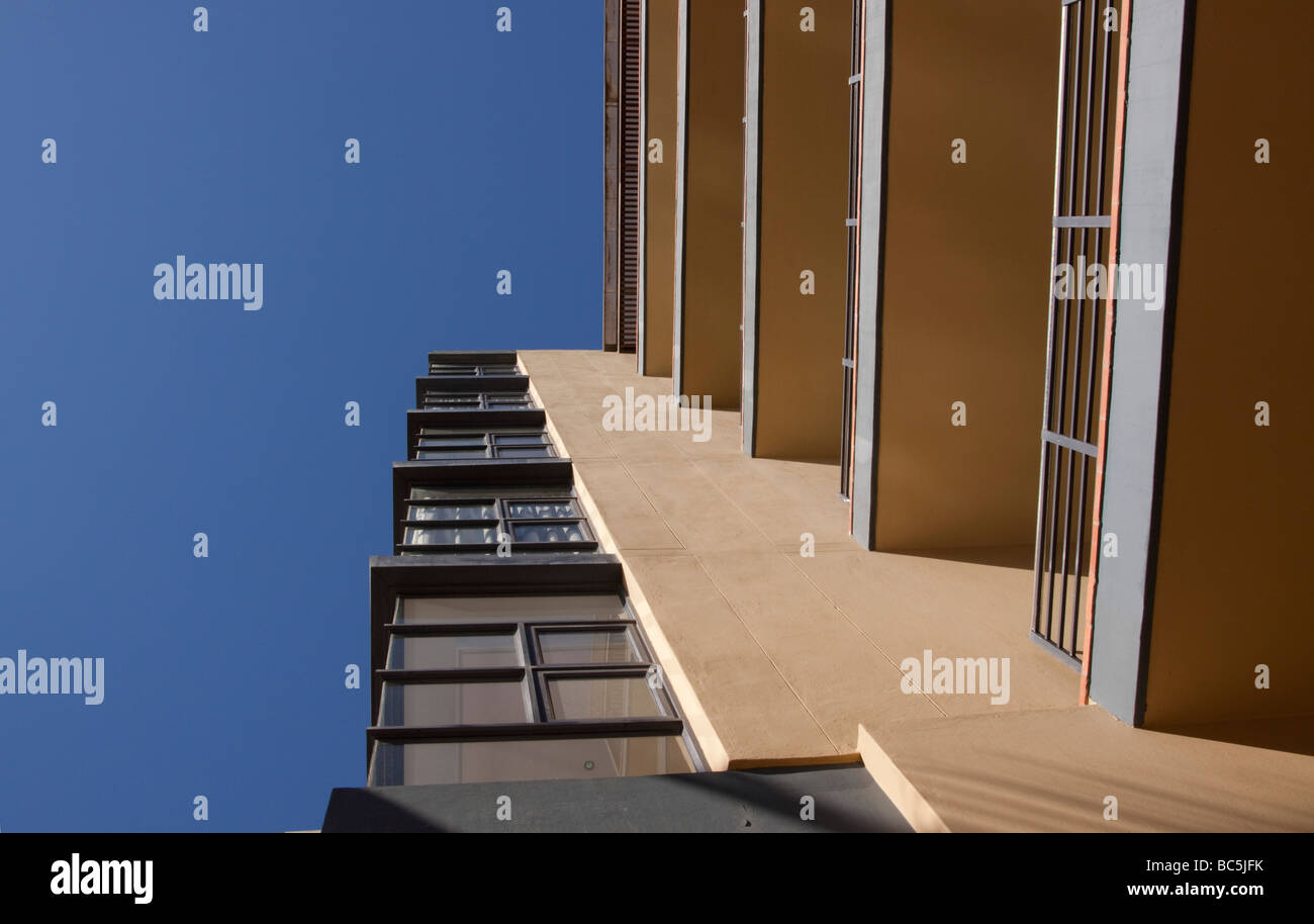 Vertical view of building illustrating perspective. Isolated. Durban ...