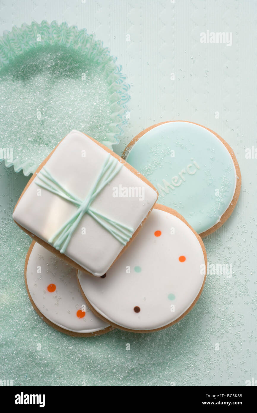 A pile of biscuits and pastel-coloured sugar Stock Photo - Alamy