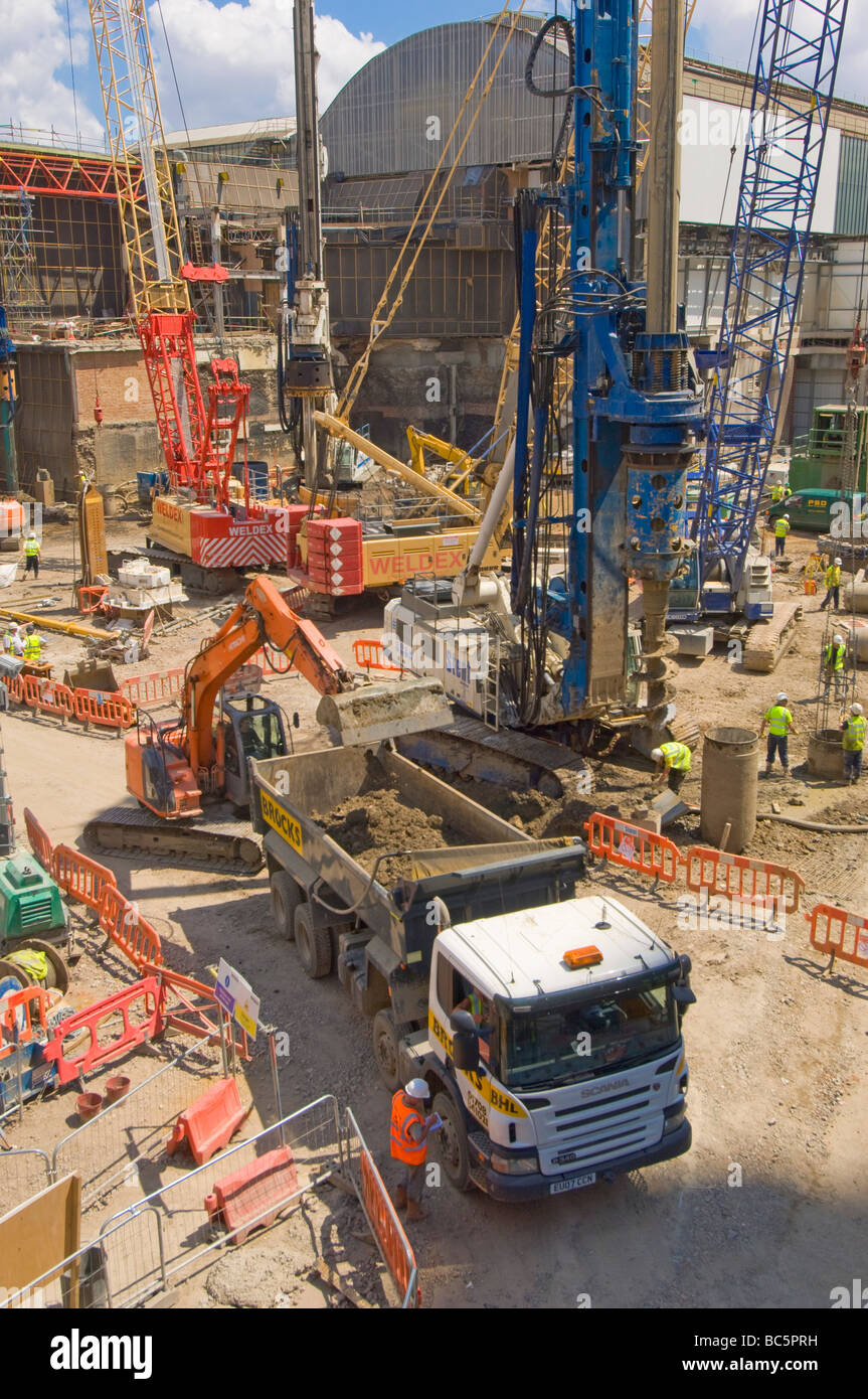 The construction site of the Shard building near London Bridge during ...