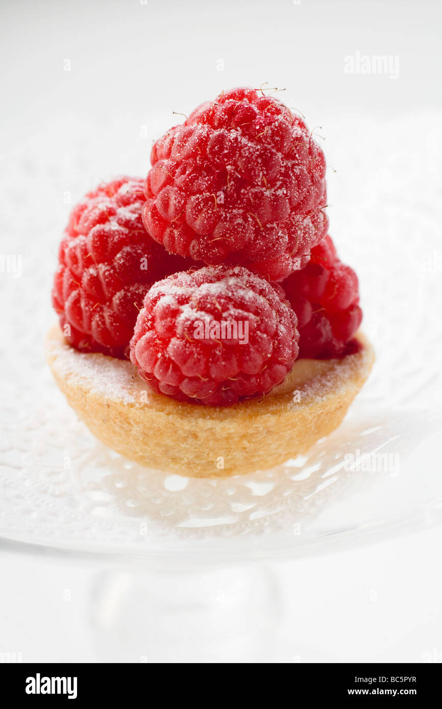 A raspberry tart Stock Photo - Alamy