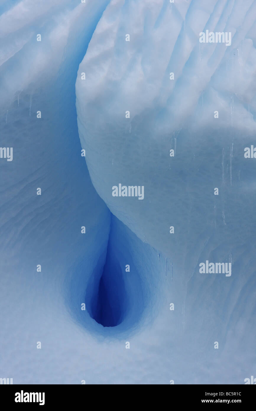 Antarctica, Crack in iceberg Stock Photo - Alamy