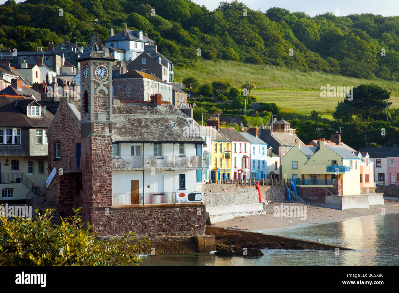 A view of Kingsand in Cornwall from neighbouring village of Cawsand, UK ...